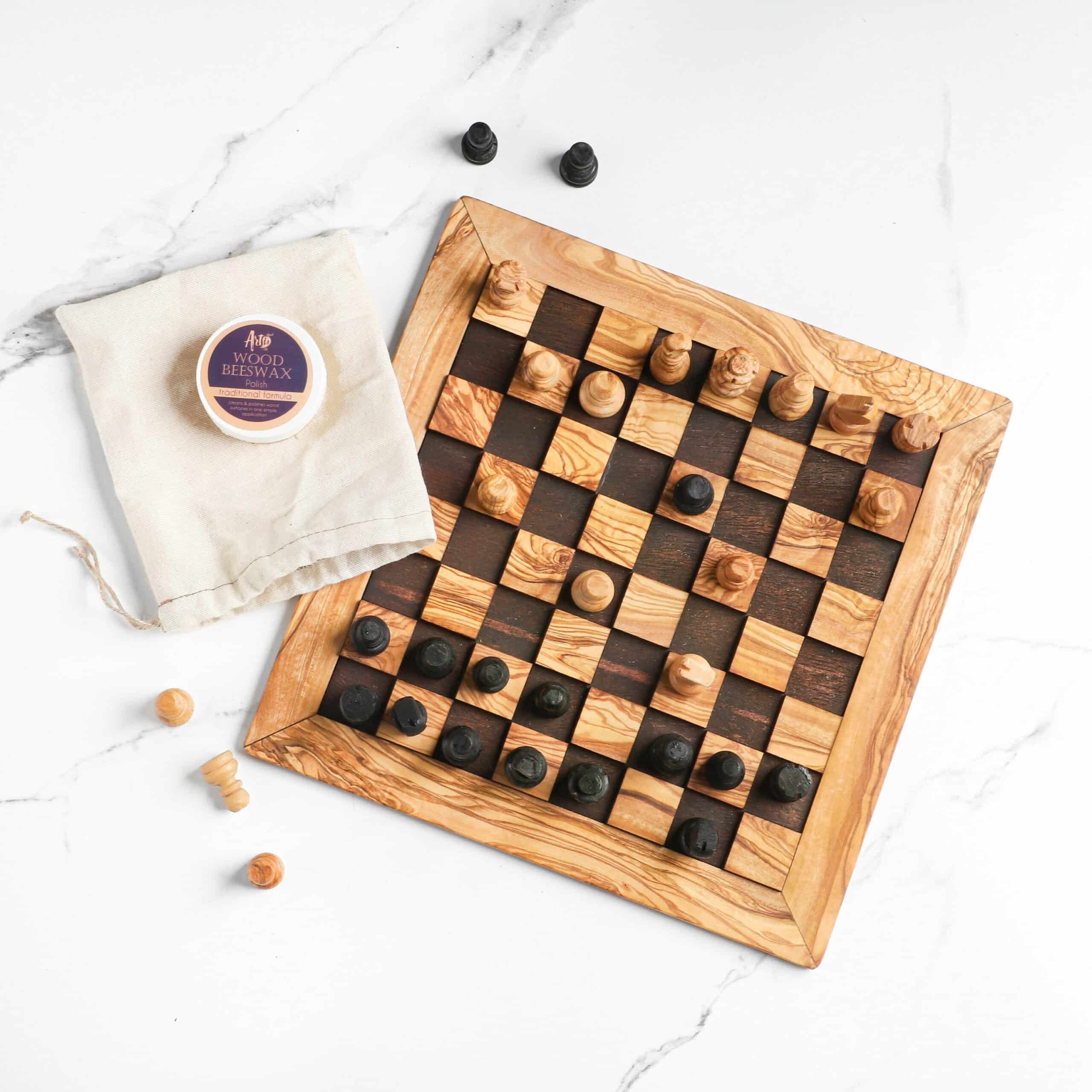 Fancy Wood Chess Set and Wood Carved Chess Pieces - Artisraw