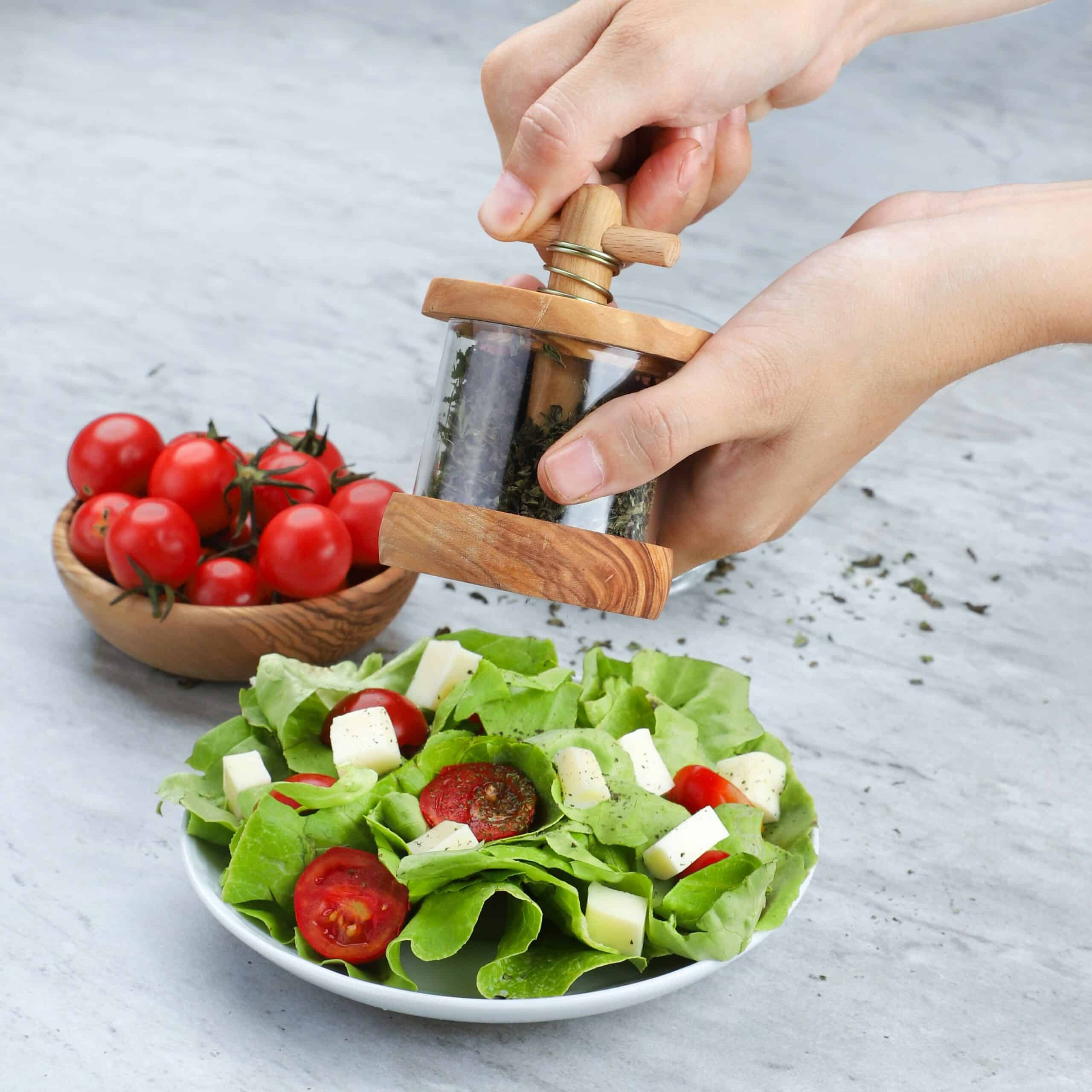 Handmade Olive Wood Herb Grinder - Artisraw