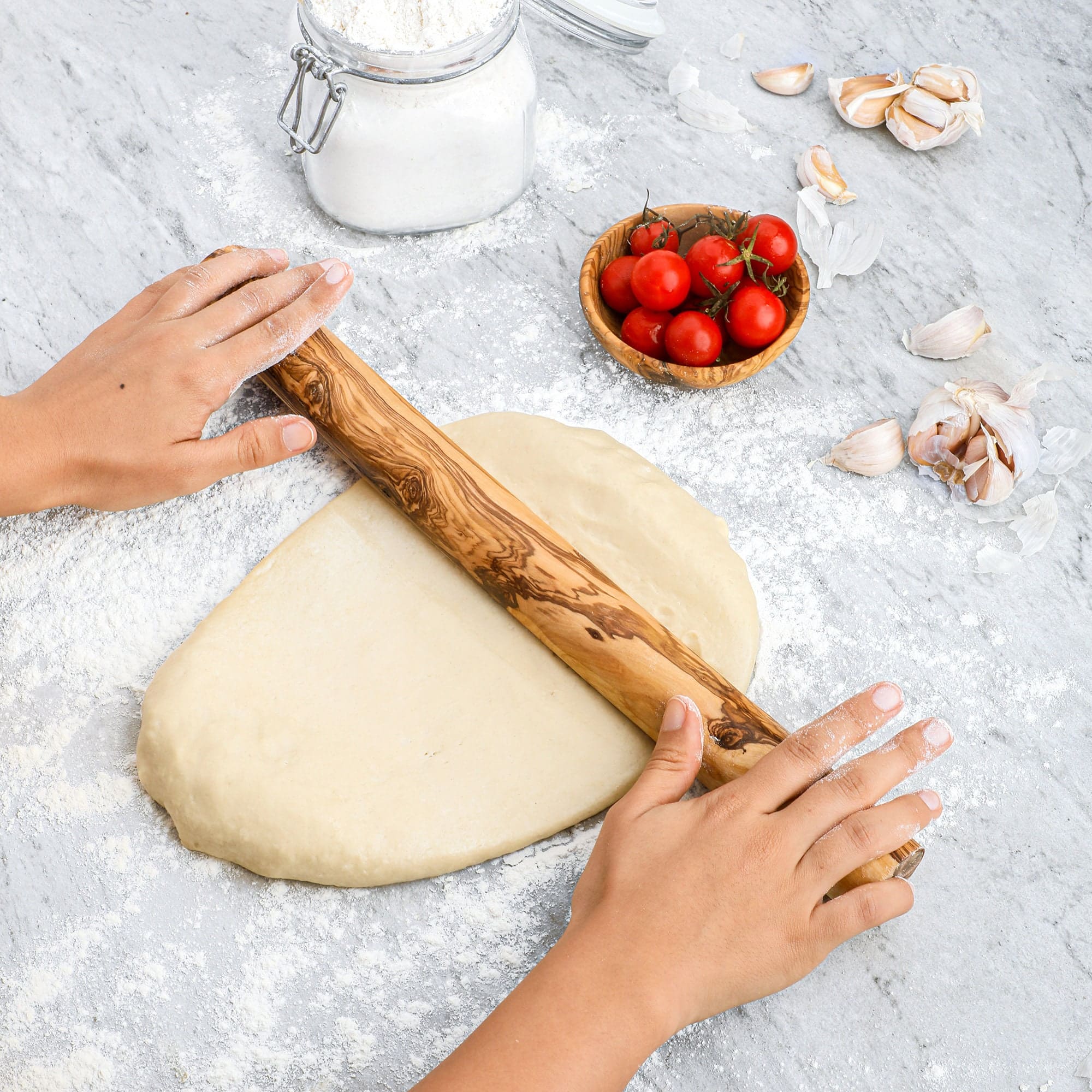 Handmade Olive Wood Rolling Pin - Artisraw
