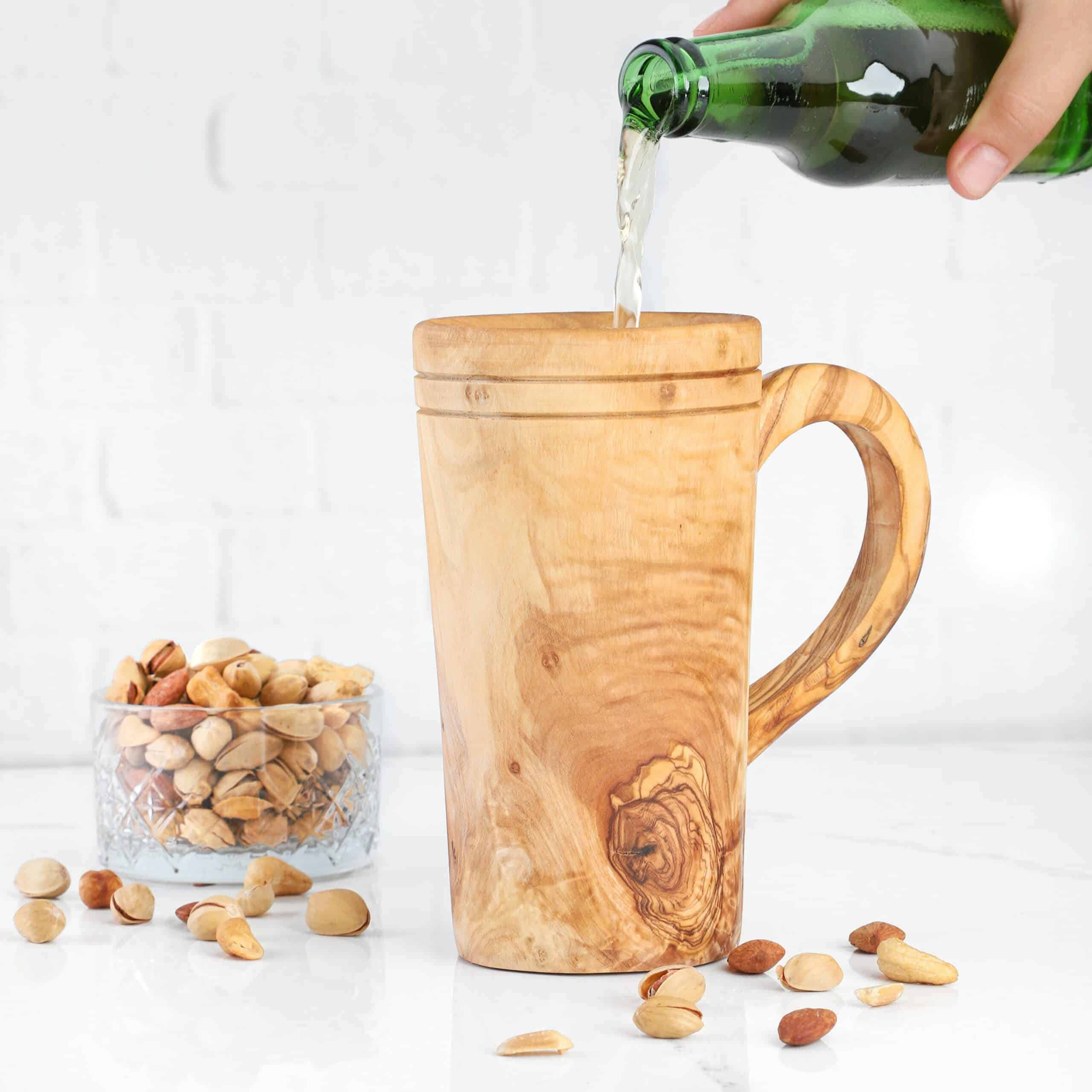 Large Wooden Mug. Handmade Wooden Cup with Handle - Artisraw