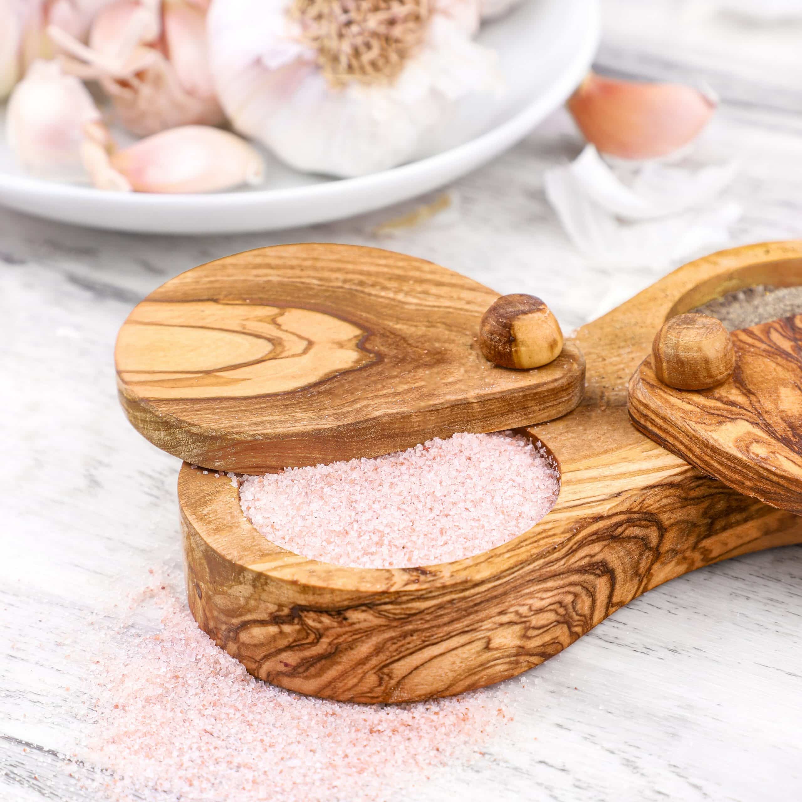 Lidded Salt Cellar, Wooden Salt Cellar - Artisraw