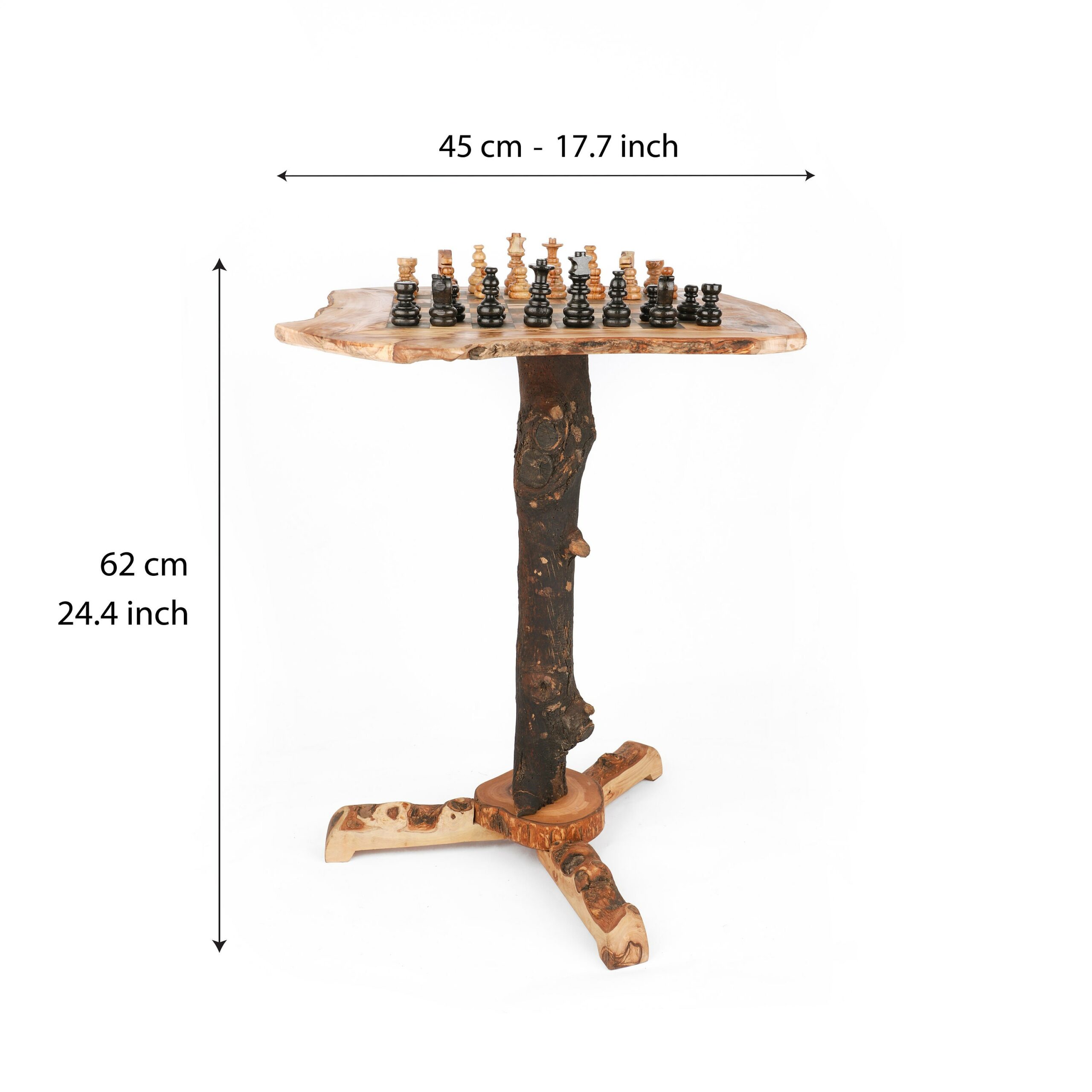Luxury Wood Chess Table with Wooden Chess Pieces - Artisraw