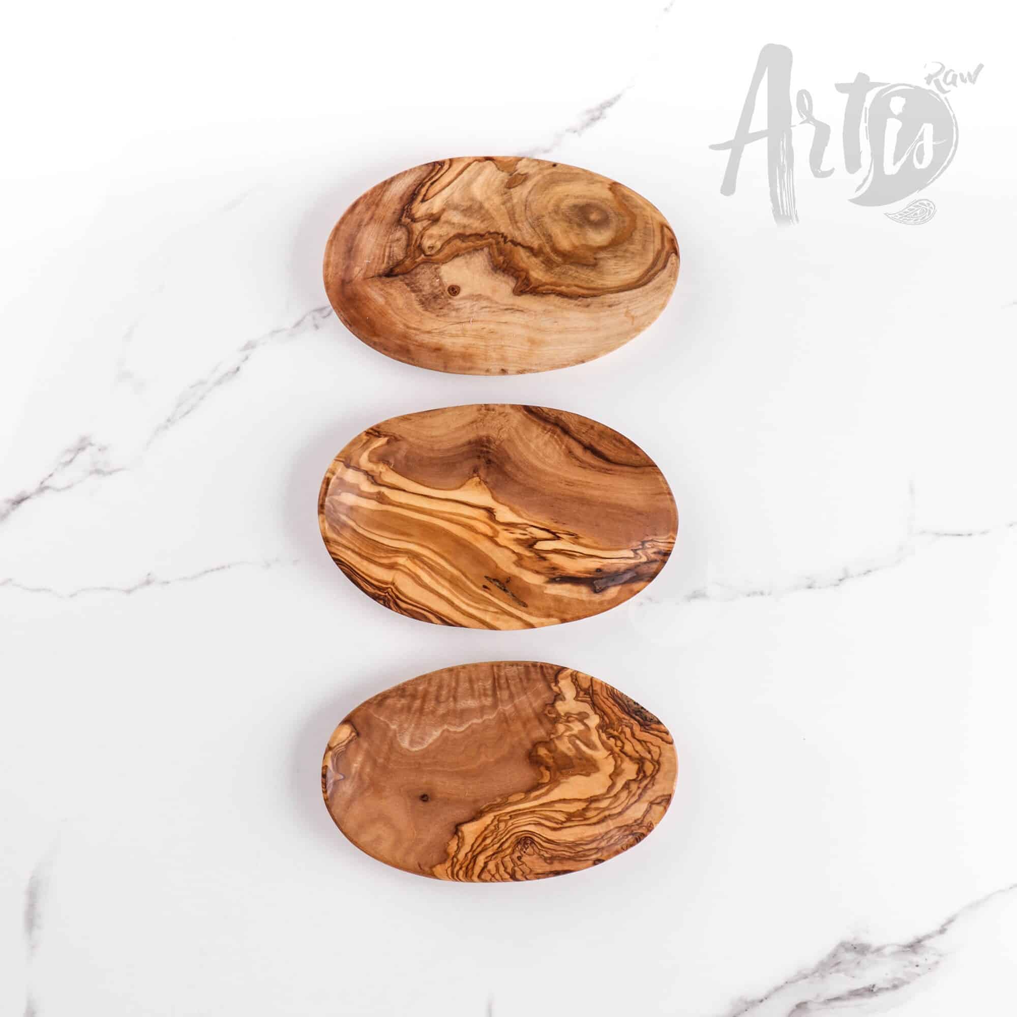 Set of 3 Handmade Small Wooden Dishes - Artisraw