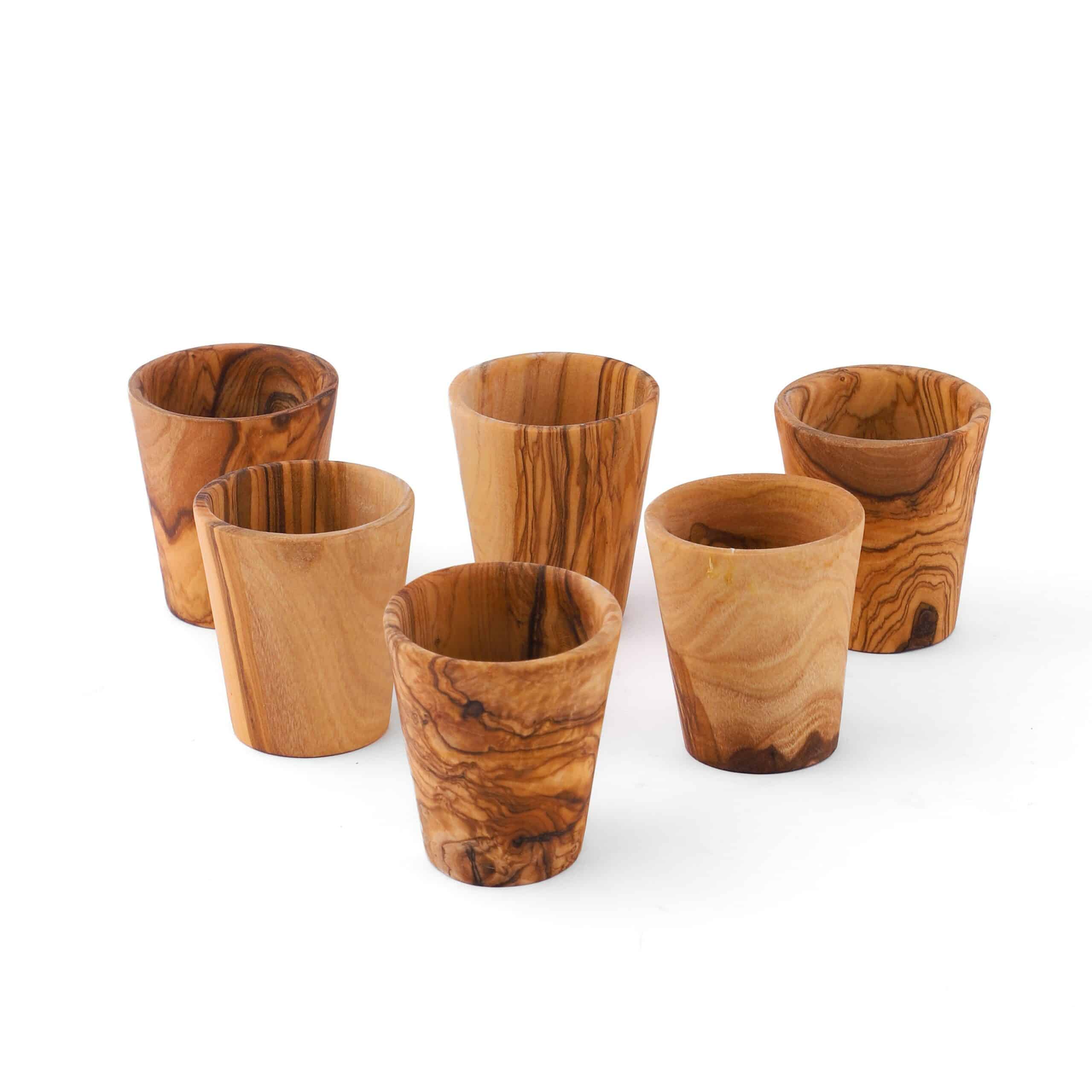 Set of 6 Handmade Wooden Shot Glasses - Artisraw