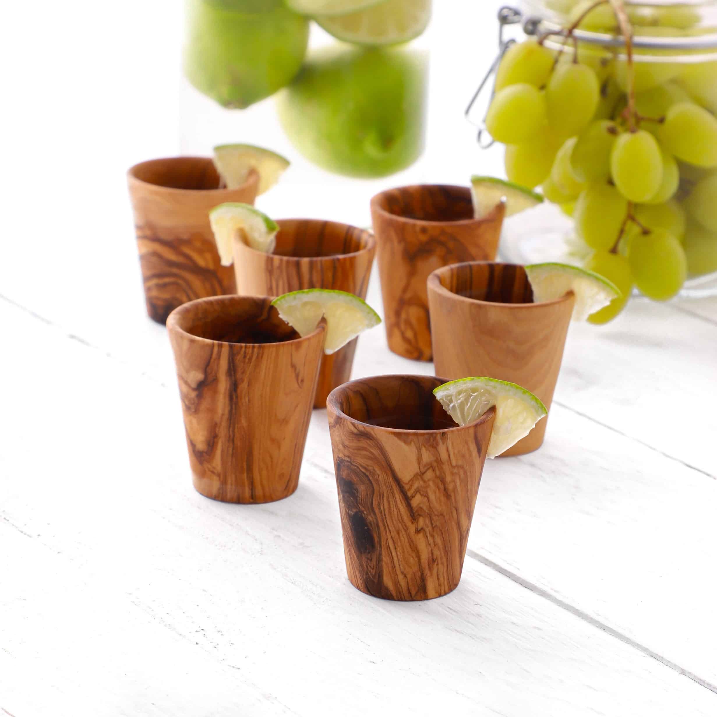 Set of 6 Handmade Wooden Shot Glasses - Artisraw