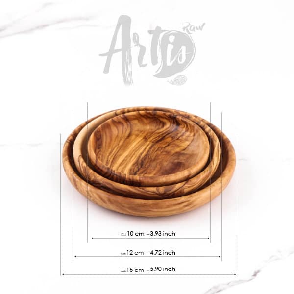 Small Wooden Round Plate Set of 3 - Artisraw