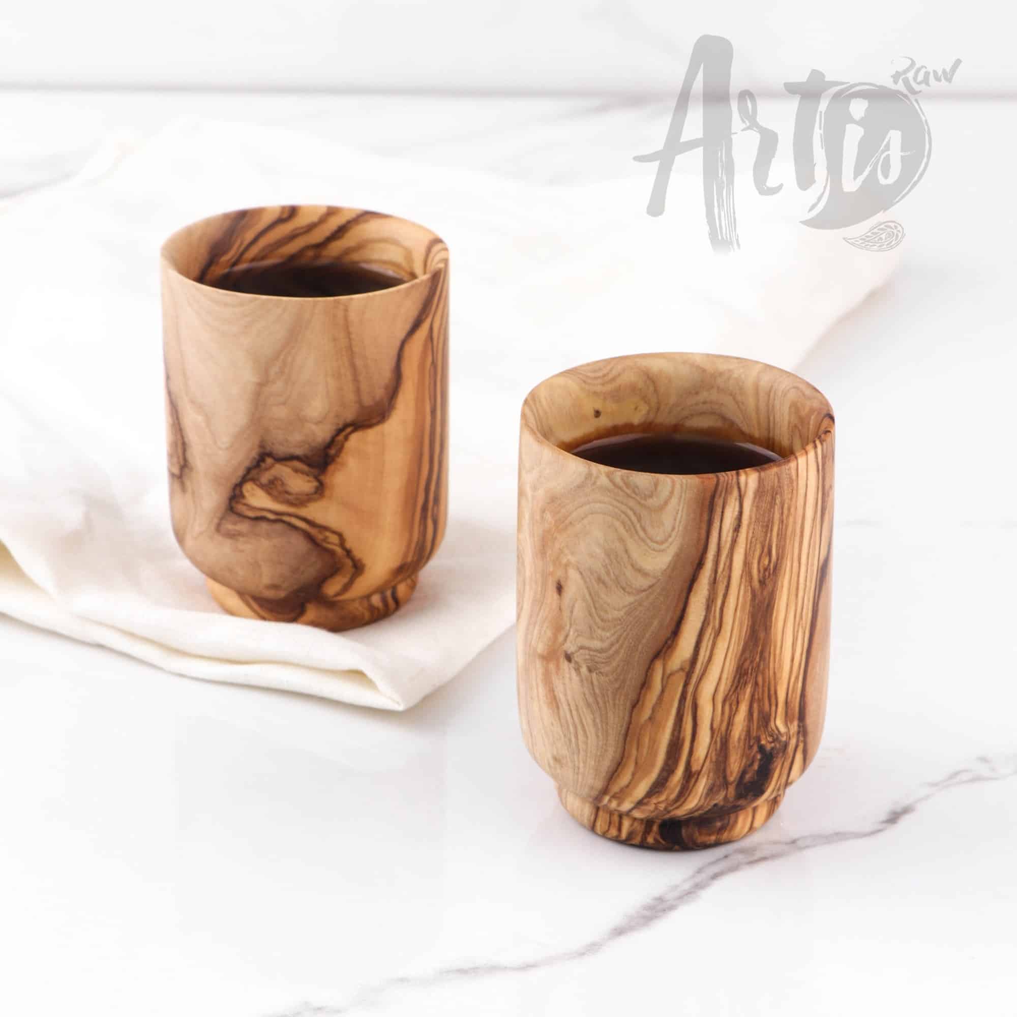 Wooden Drinking Cups. Wood Mug Set of 2 - Artisraw