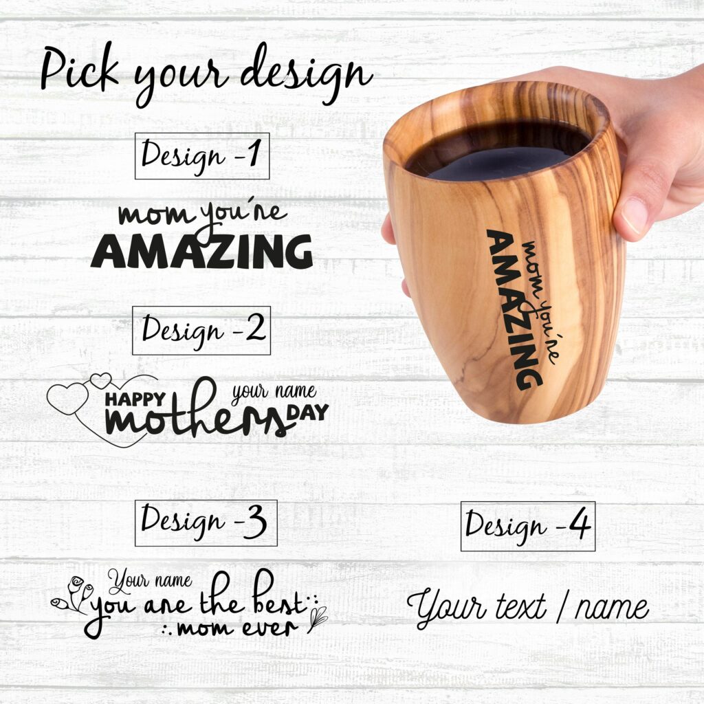 Handmade Large Wooden Cup. Free Personalization - Artisraw