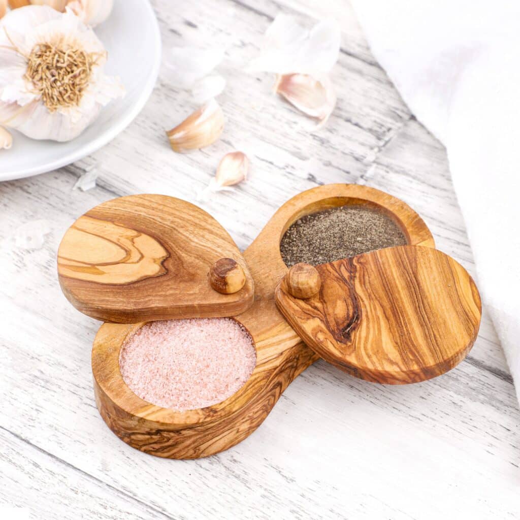 Lidded Salt Cellar, Wooden Salt Cellar - Artisraw