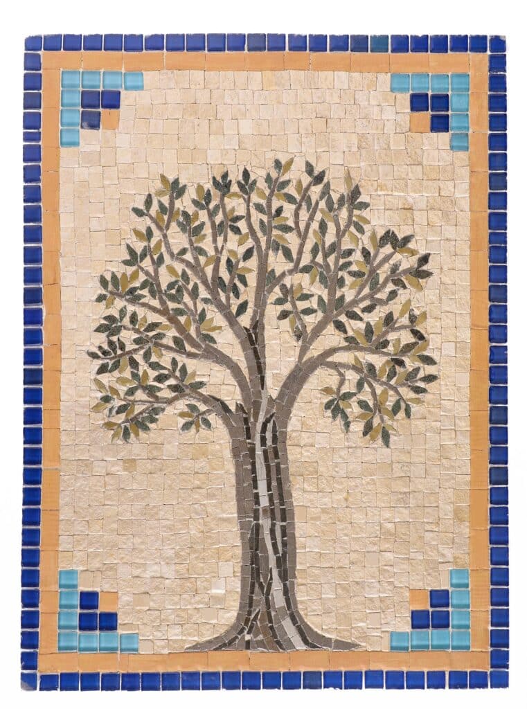 Olive Tree Mural Backsplash Tile. Mosaic Handmade - Artisraw
