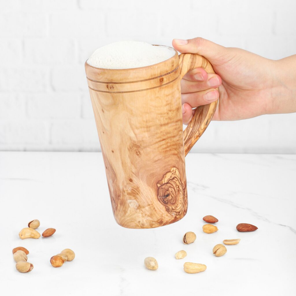 Large Wooden Mug. Handmade Wooden Cup with Handle - Artisraw